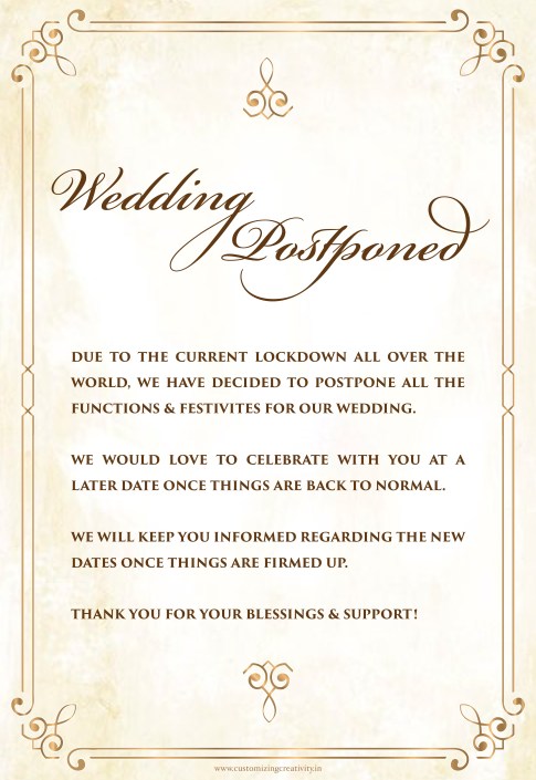 Free Wedding Postponement announcement – Customizing Creativity Blog