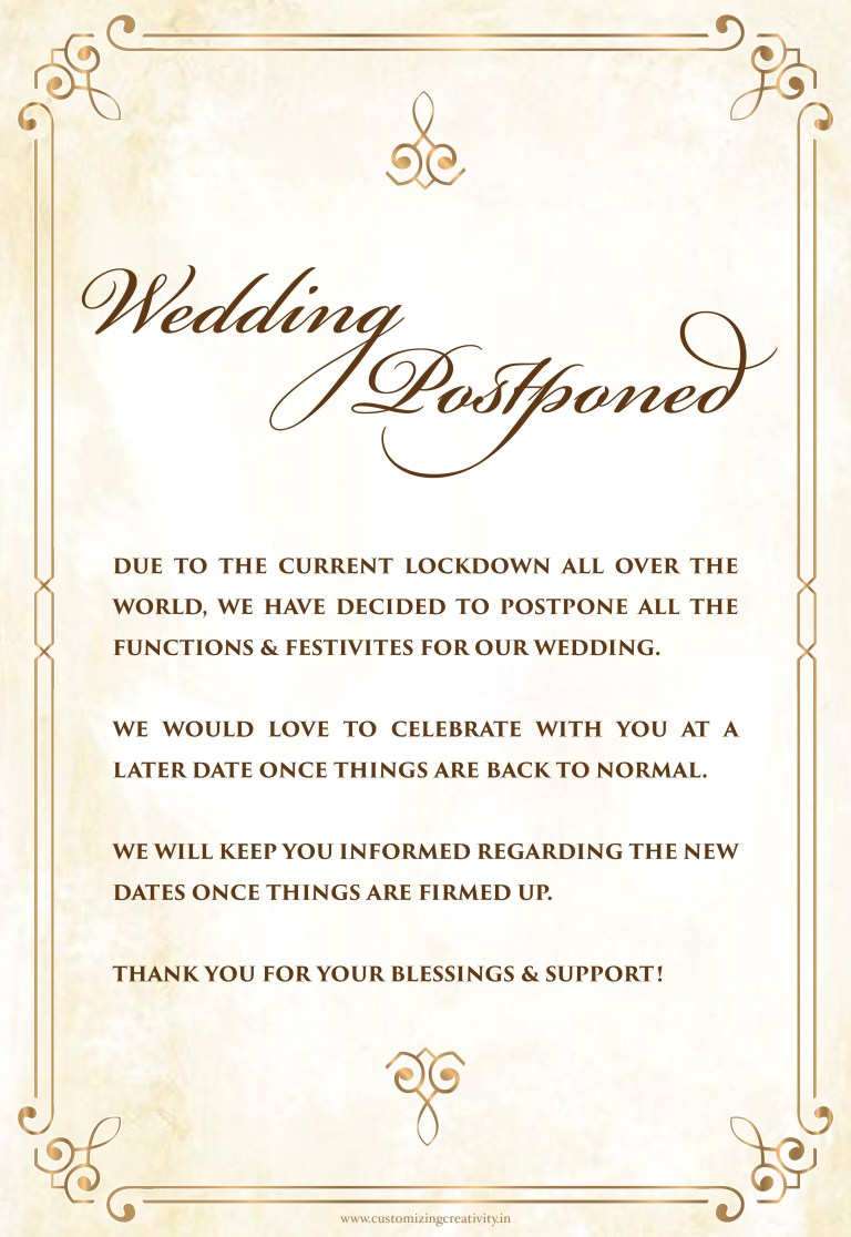 Free Wedding Postponement announcement – Customizing Creativity Blog